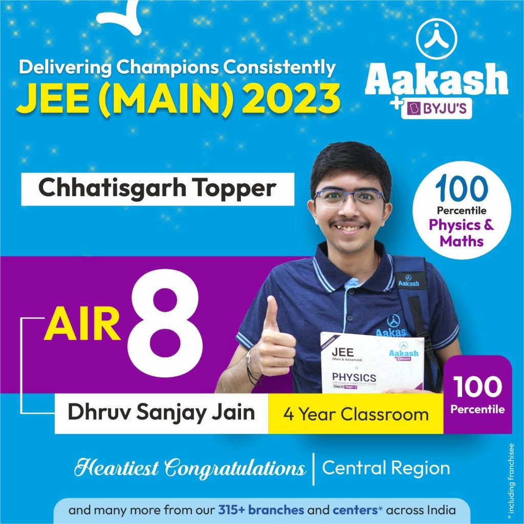 JEE Main 2023 Topper: Aakarsh D Reja - AIR 64 (99.99 Percentile ...