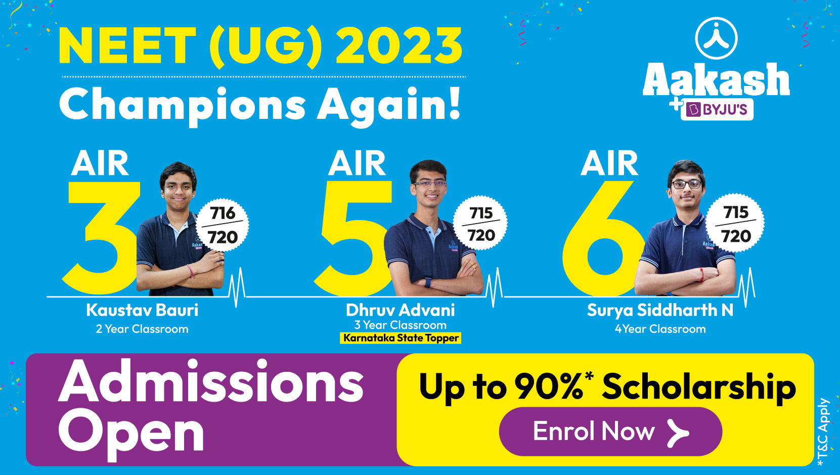 NEET Toppers List 2023: NEET AIR 1, 2, 3 , 4, 5, 6, 7, 8, 9 & 10