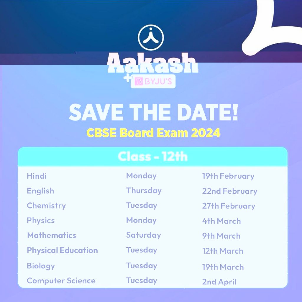 CBSE Class 10 Date Sheet 2024 PDF Released, Download Complete Time ...