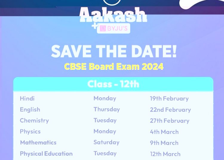 CBSE Class 12 Date Sheet 2024 PDF Released, Download Complete Time Table Here