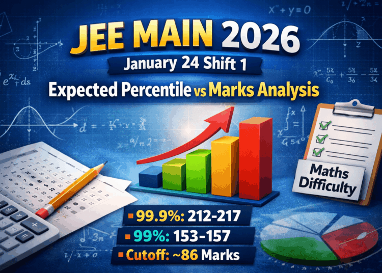 JEE Main 2026 Jan 24 Shift 1 Expected Percentile vs Marks