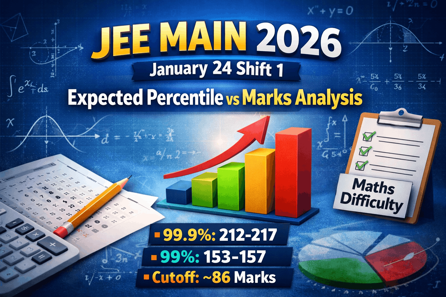 JEE Main 2026 Jan 24 Shift 1 Expected Percentile vs Marks