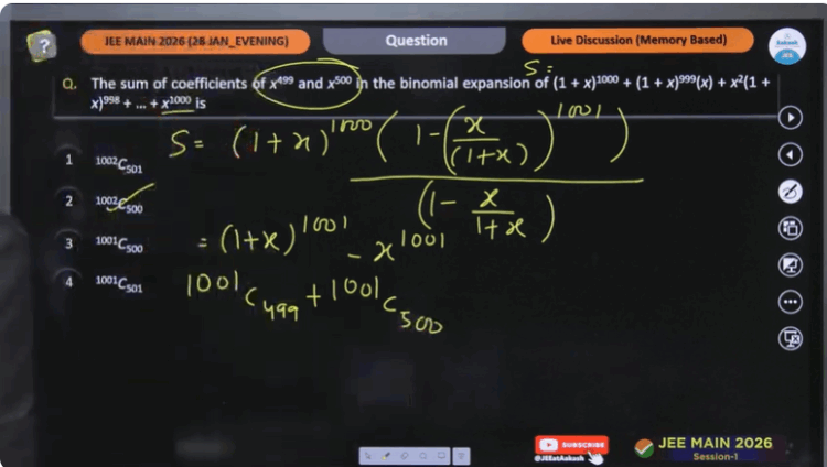 JEE Main Exam 2026 Jan 28 Shift 2 Paper & Solutions | Live Updates