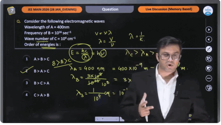 JEE Main Exam 2026 Jan 28 Shift 2 Paper & Solutions | Live Updates